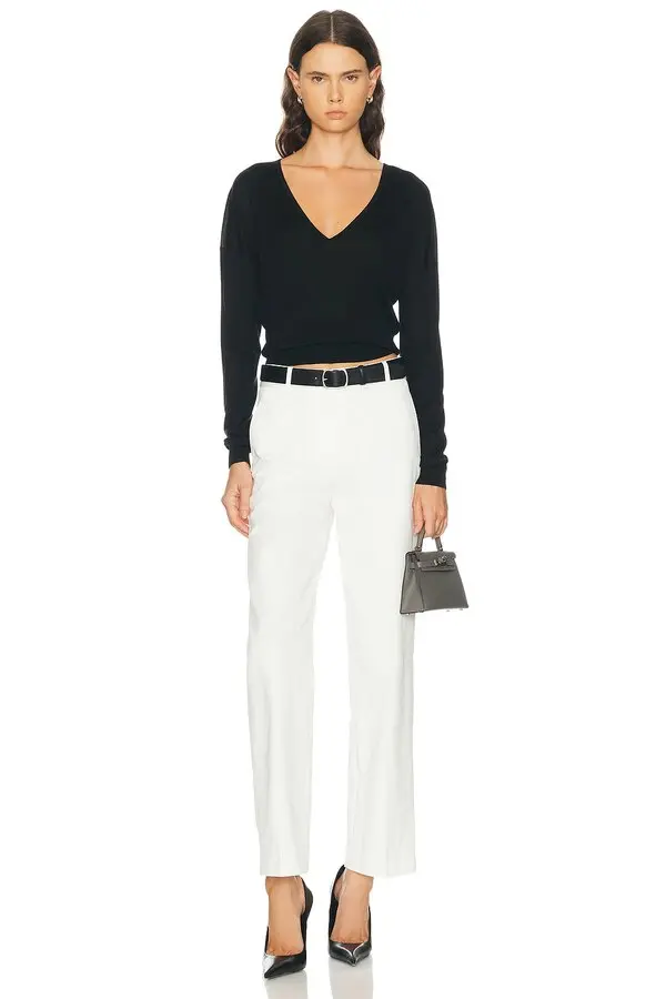 Renggli Silk Cashmere V-neck Sweater - Ink