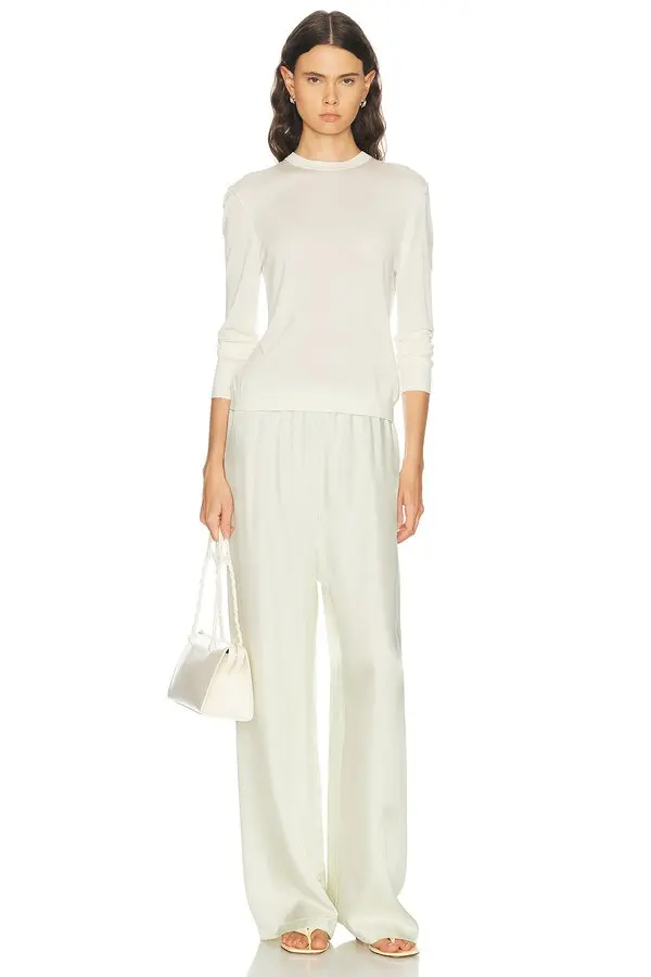 Renggli Silk Cashmere Crewneck Sweater - Flat White