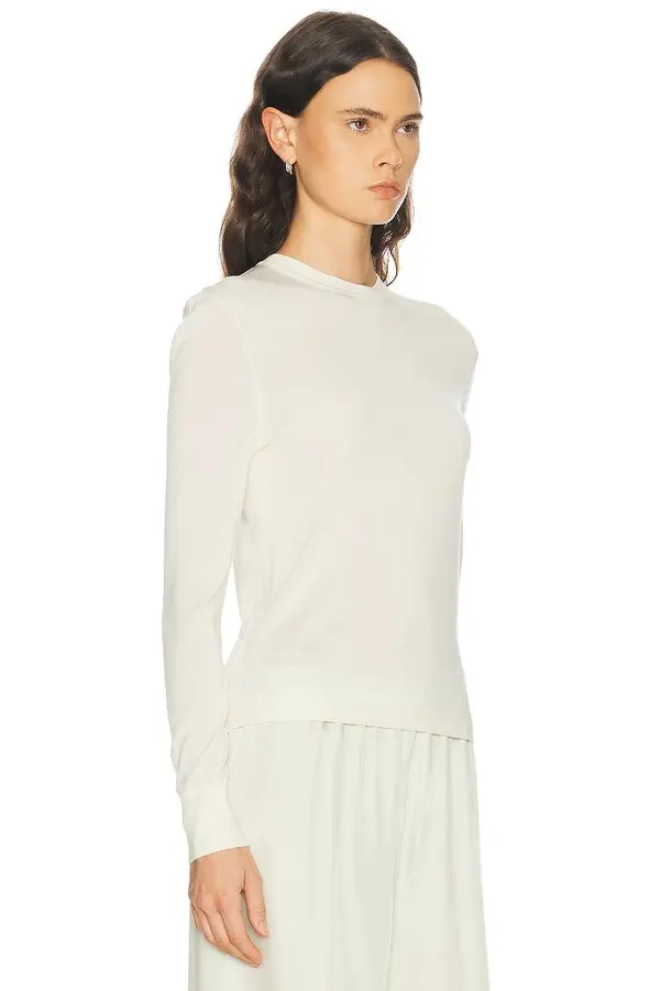 Renggli Silk Cashmere Crewneck Sweater - Flat White