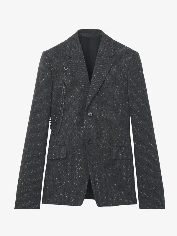 Alexander McQueen Flecked Pinstripe Single-breasted Jacket - Grey Melange