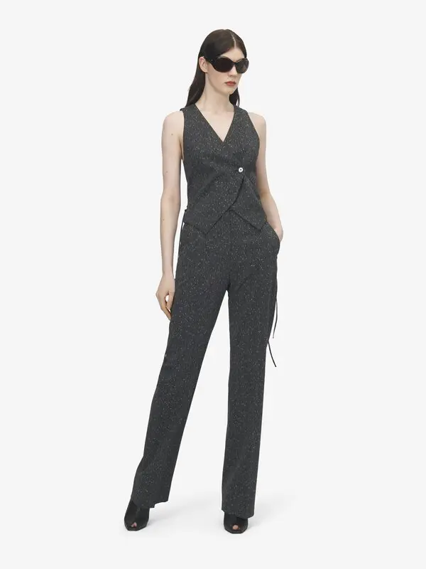 Alexander McQueen Flecked Pinstripe Tailored Trousers