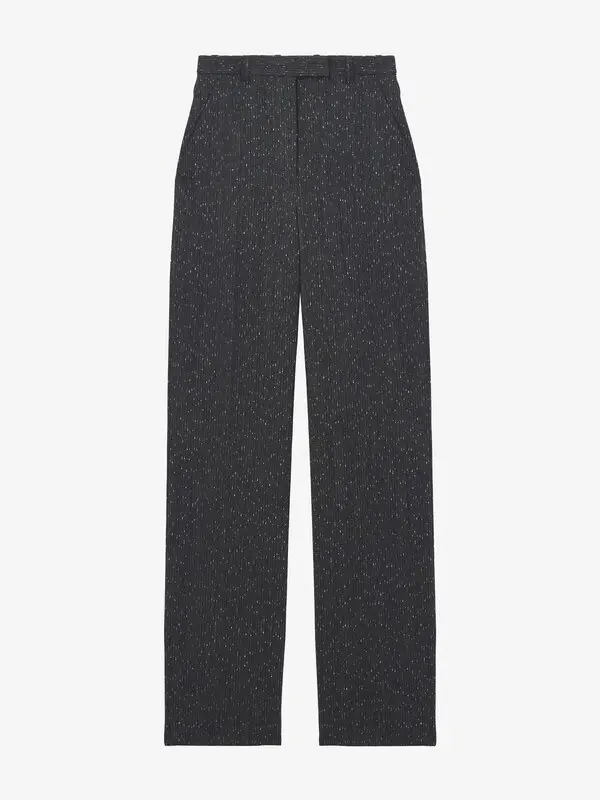 Alexander McQueen Flecked Pinstripe Tailored Trousers - Grey