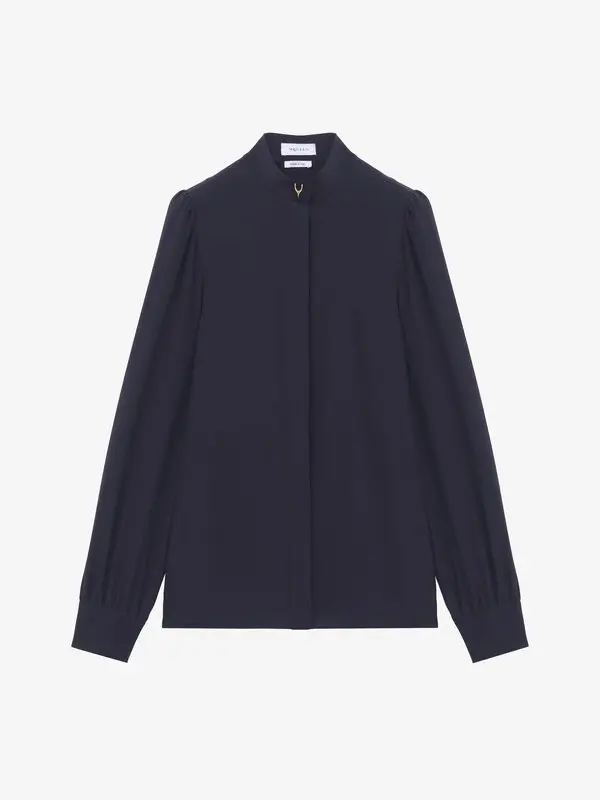 Alexander McQueen Wishbone Silk Shirt - Indigo