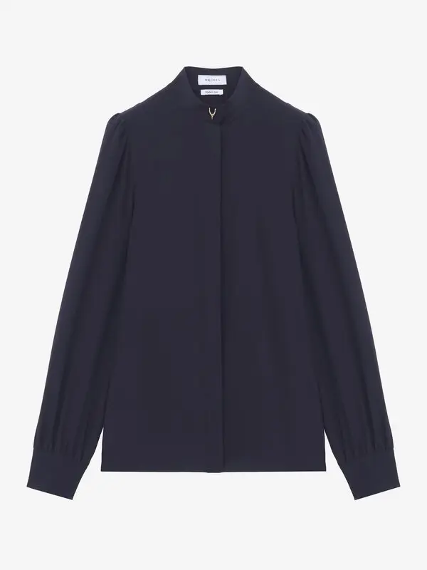 Alexander McQueen Wishbone Silk Shirt - Indigo