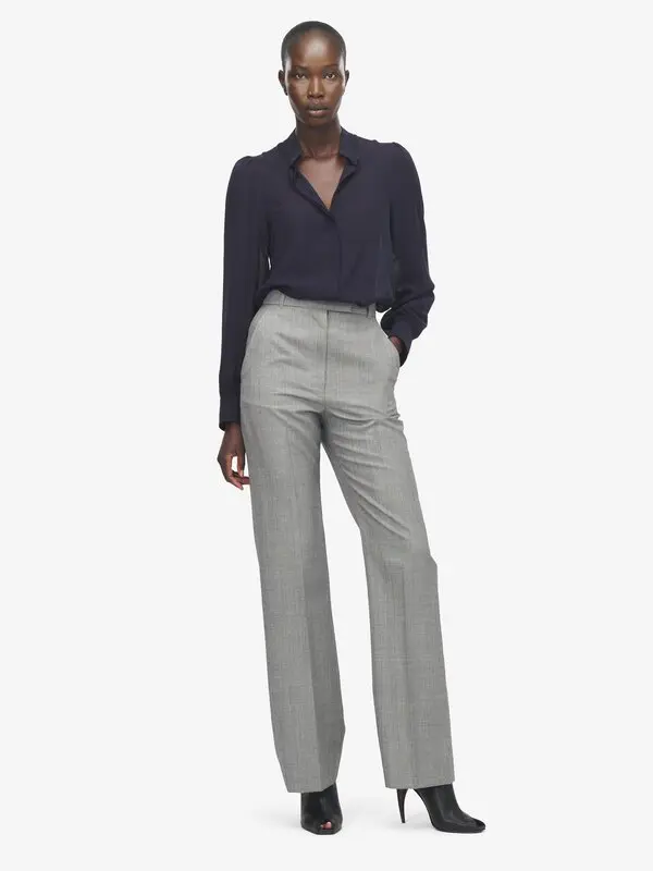 Alexander McQueen Wishbone Silk Shirt - Indigo
