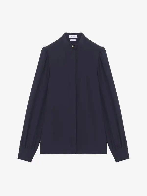 Alexander McQueen Wishbone Silk Shirt - Indigo