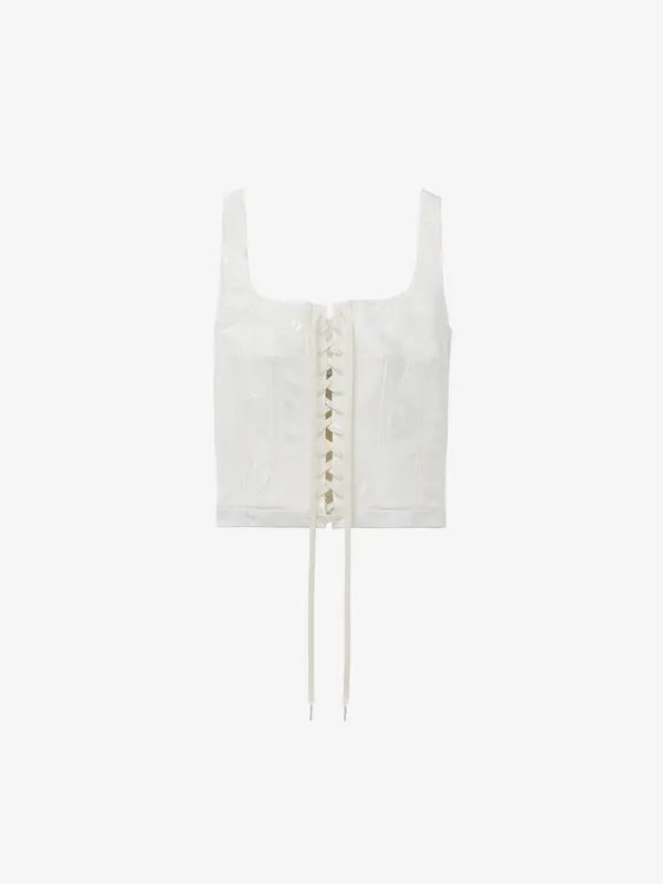 Alexander McQueen Fil Coupé Floral Corset Top
