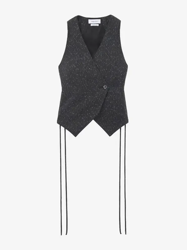 Alexander McQueen Cutaway Corset Laced Waistcoat - Grey
