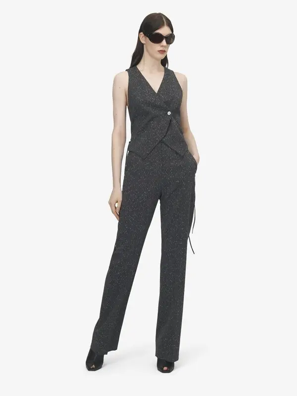 Alexander McQueen Cutaway Corset Laced Waistcoat - Grey