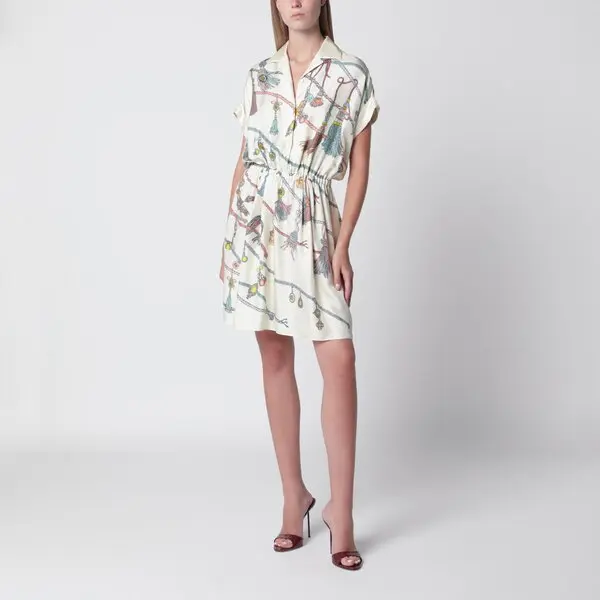 Versace Printed Silk Twill Mini Shirt Dress - Multicolor