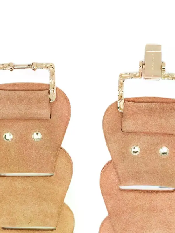 Roberto Cavalli Hammered-effect Buckle Waist Belt