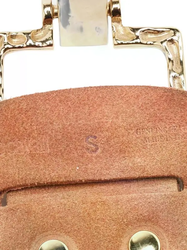 Roberto Cavalli Hammered-effect Buckle Waist Belt