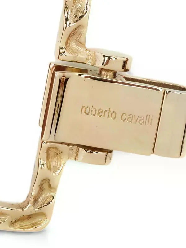 Roberto Cavalli Hammered-effect Buckle Waist Belt