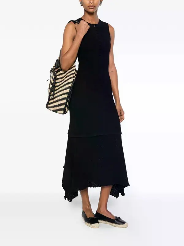 Sandro Lace-effect Ruffled Knit Dress
