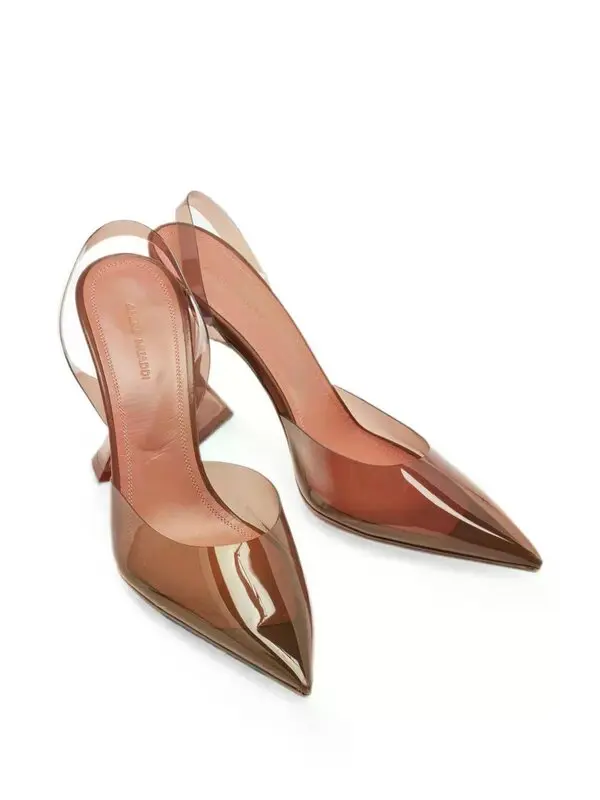 Amina Muaddi Holli Glass Slingback Pumps