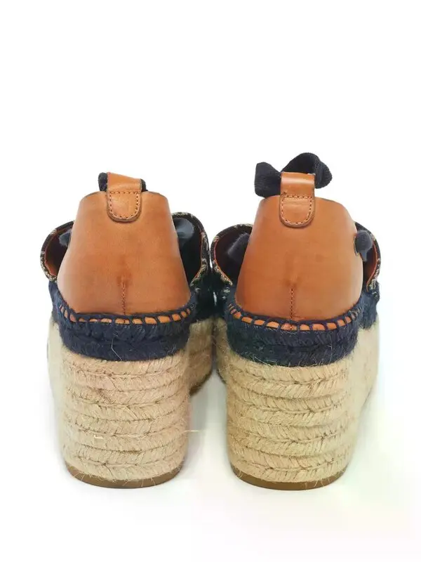 Tory Burch Denim Wedge Espadrille Sandals