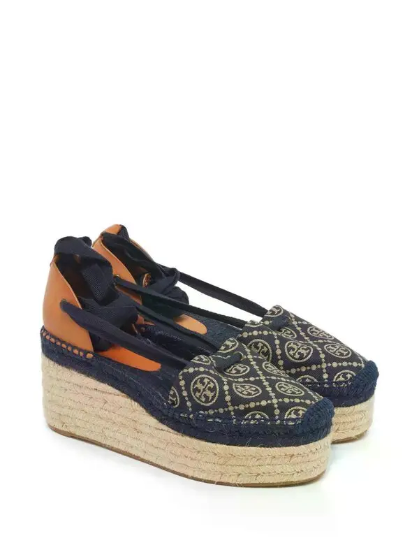 Tory Burch Denim Wedge Espadrille Sandals