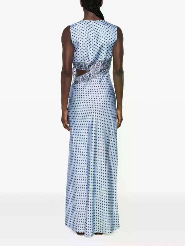 Maje Silk Floral Print Maxi Dress