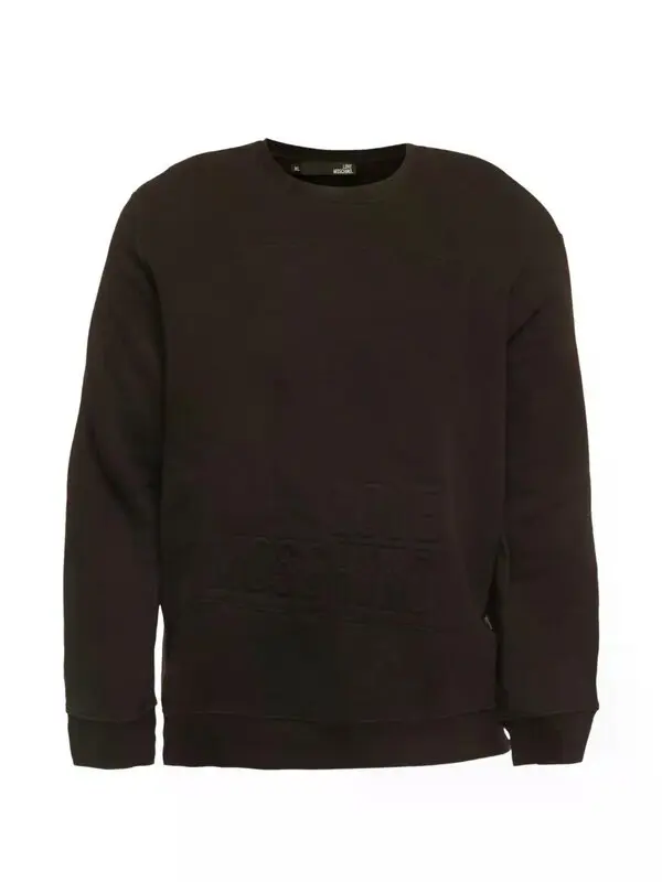 Moschino Logo-embossed Crew Neck Sweatshirt - Black