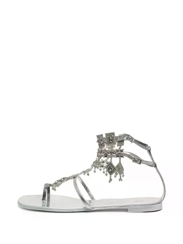 GIUSEPPE ZANOTTI Amira Charm-embellished Sandals - Silver
