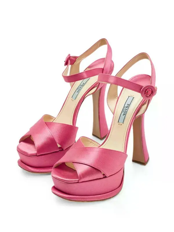 Prada Crisscross Heeled Sandals