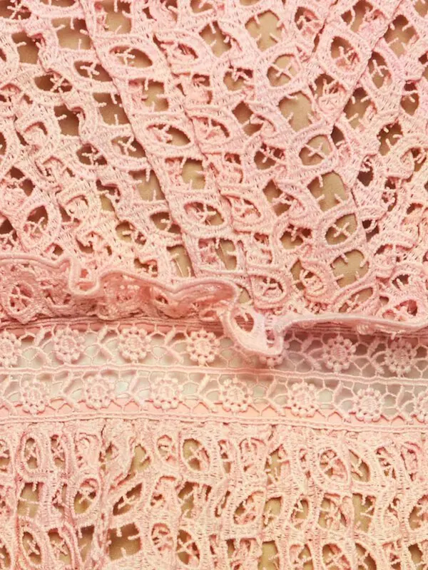SELF-PORTRAIT Guipure Lace Tiered Mini Dress