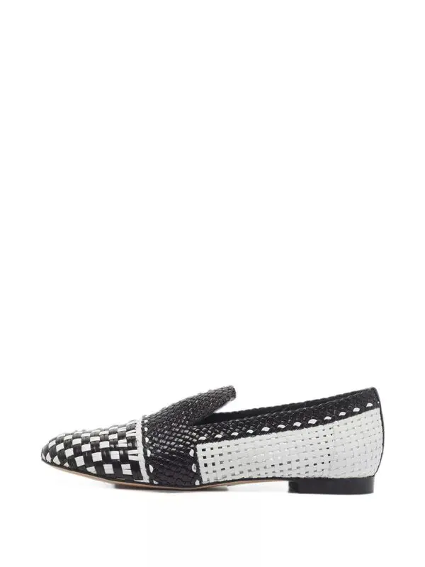 STUART WEITZMAN Woven Leather Loafers