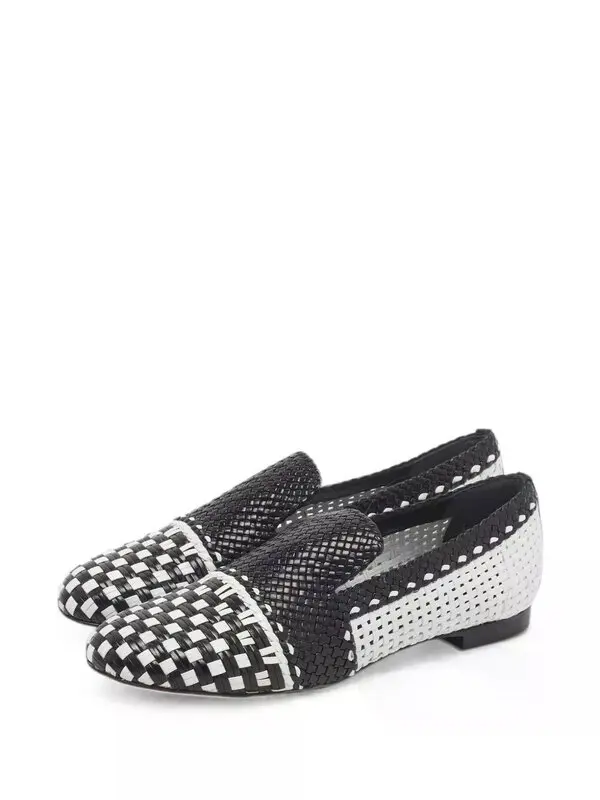 STUART WEITZMAN Woven Leather Loafers