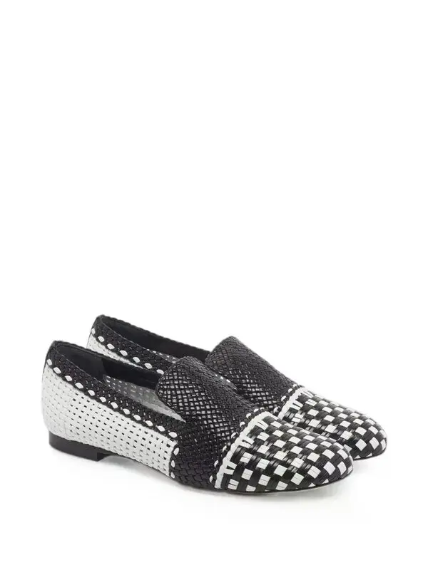 STUART WEITZMAN Woven Leather Loafers