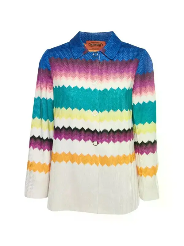 Missoni Zig Zag Knit Jacket - White