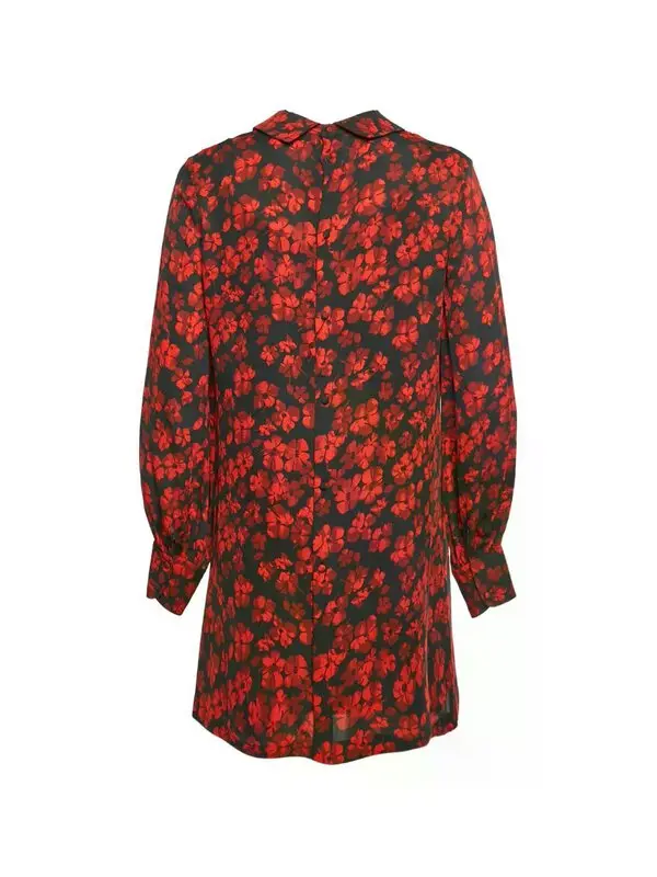 Alexander McQueen Floral Print Long Sleeve Mini Dress