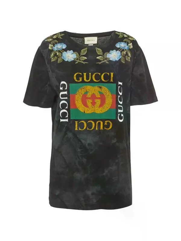 Gucci Embroidered Short-sleeve T-shirt - Black