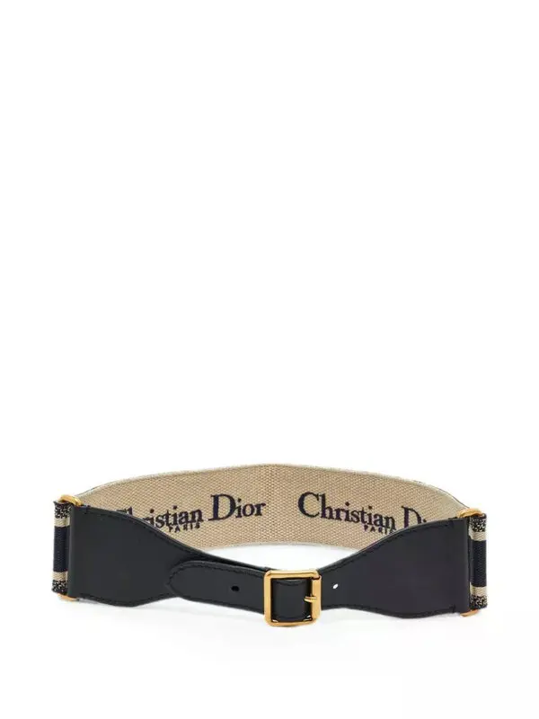 Dior Embroidered Canvas Belt - Blue