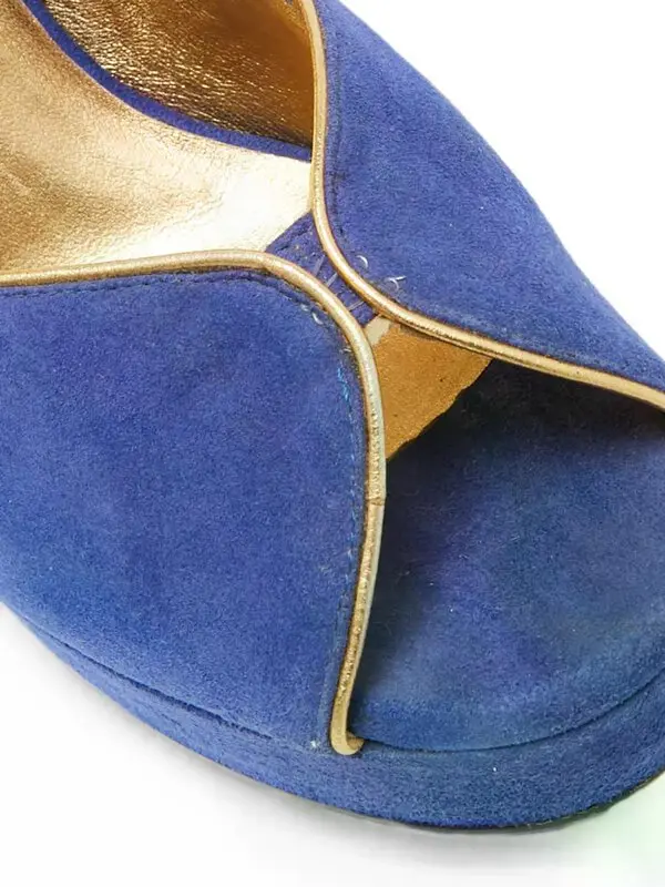 Saint Laurent Suede Peep-toe Pumps
