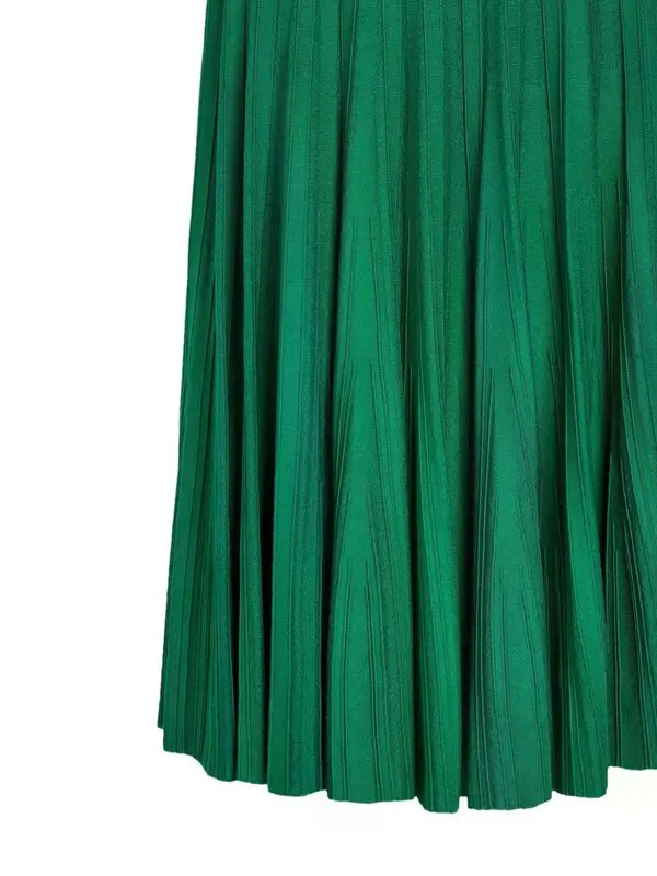 Simkhai Ribbed Knit Pleated Maxi Skirt