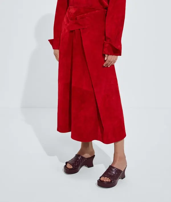 Bottega Veneta Suede Leather Skirt