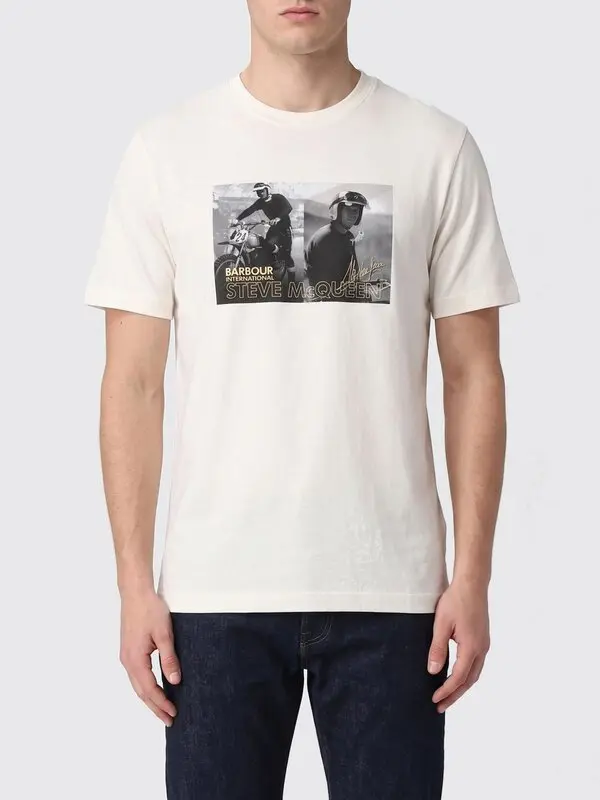 Barbour Slim Fit Cotton T-shirt With Crew Neck And Contrast Logo