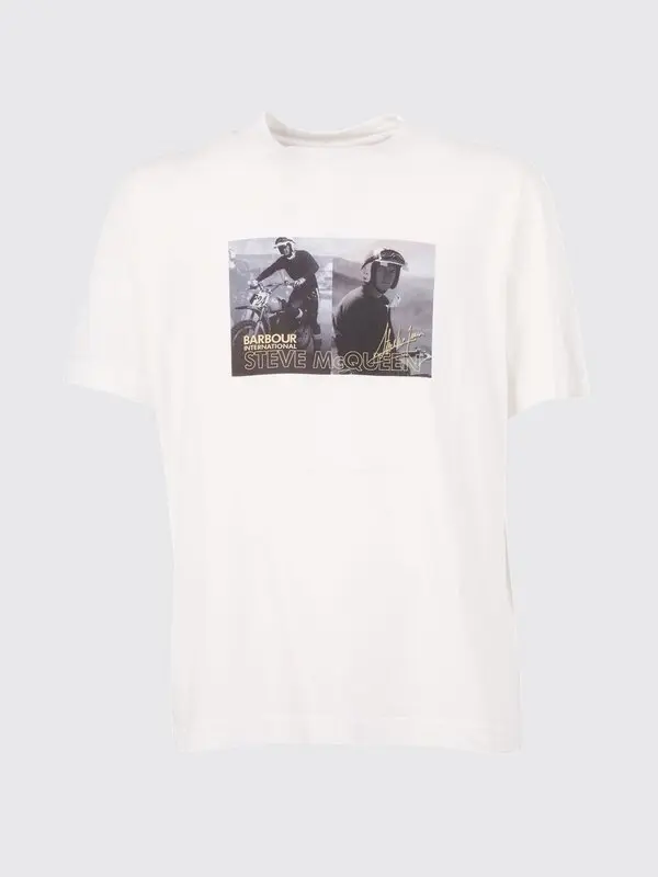 Barbour Slim Fit Cotton T-shirt With Crew Neck And Contrast Logo