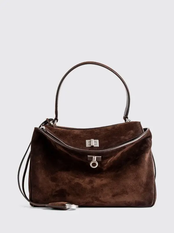 Balenciaga Rodeo Small Suede Calfskin Handbag - Brown