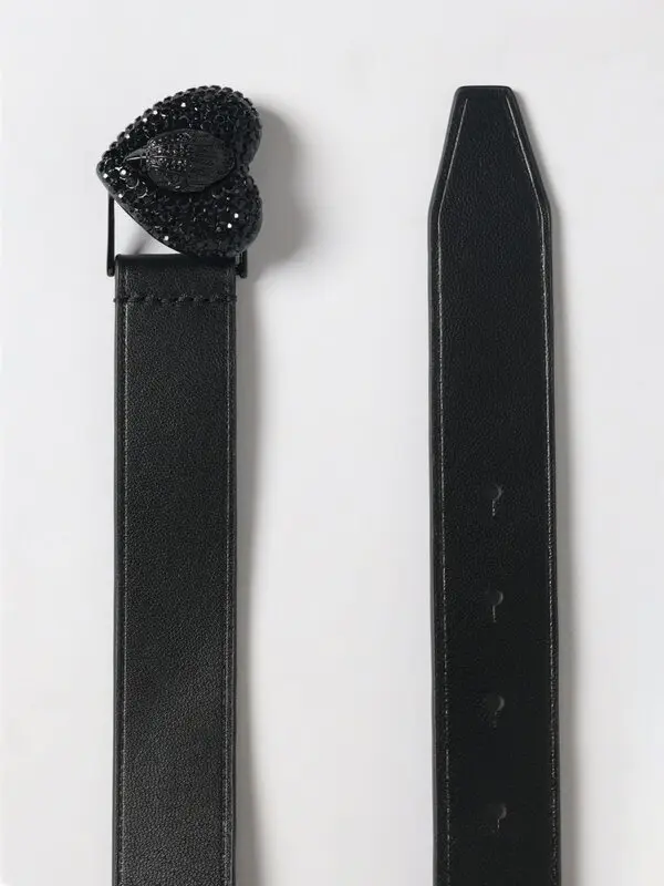 Kurt Geiger Eagle Leather Belt With Jewelled Buckle