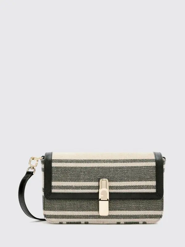 Furla Striped Canvas Crossbody Bag - Blue