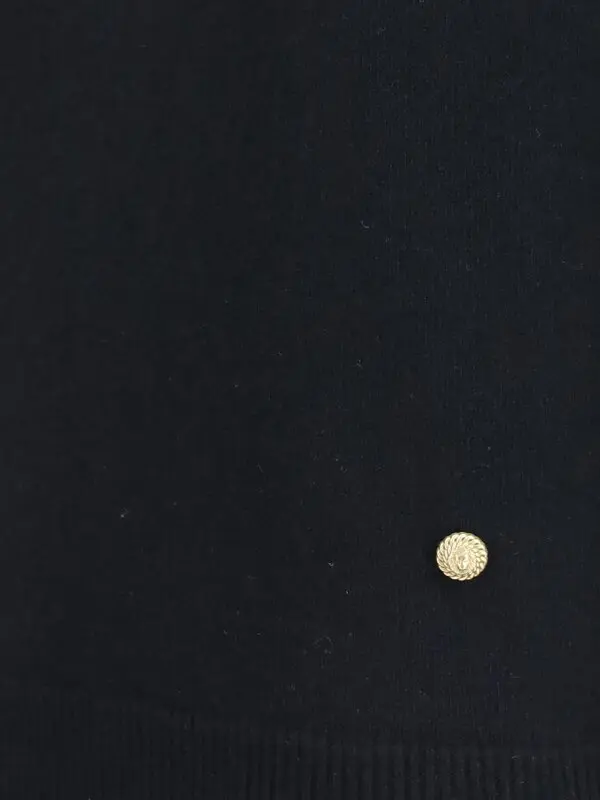 Balmain Crewneck Wool-blend Knit Top With Short Sleeves