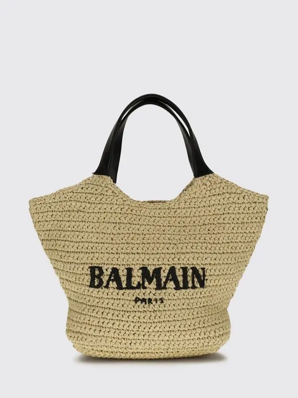 Balmain Raffia Shoulder Bag