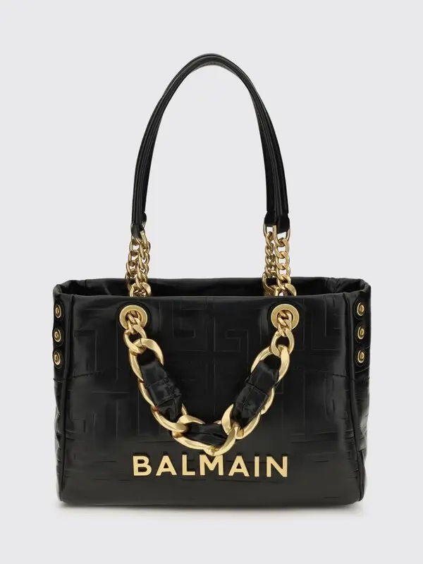 Balmain Monogram Shoulder Bag - Black