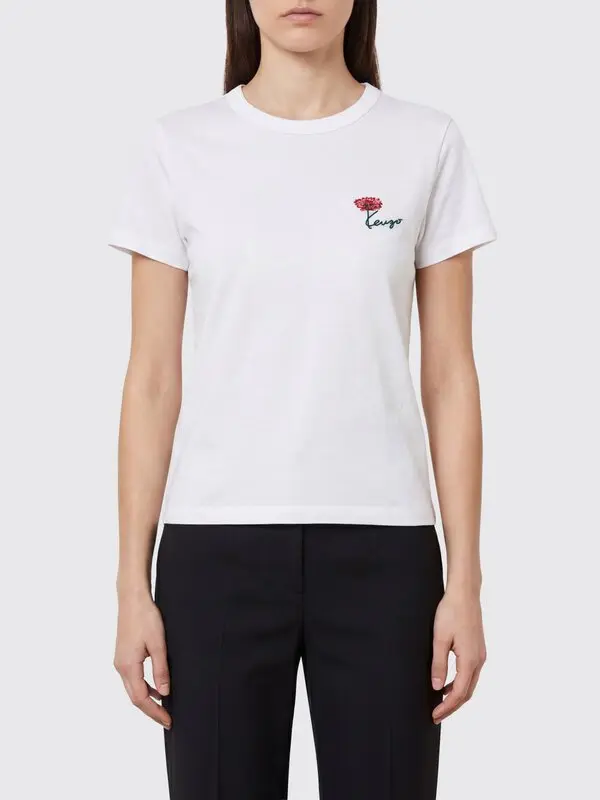 Kenzo Slim Fit Contrasting Logo Cotton T-shirt
