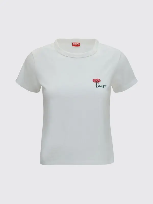 Kenzo Slim Fit Contrasting Logo Cotton T-shirt