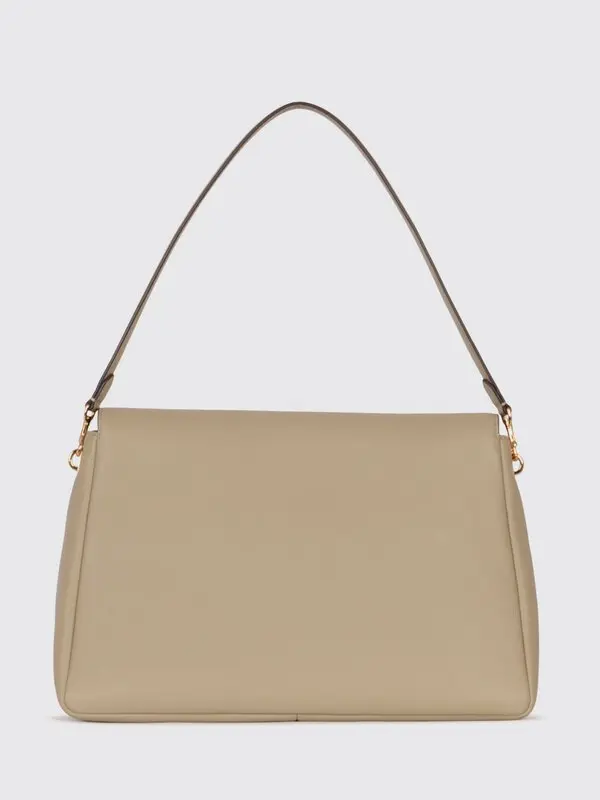 Tory Burch Charlie Large Smooth Leather Shoulder Bag - Grey