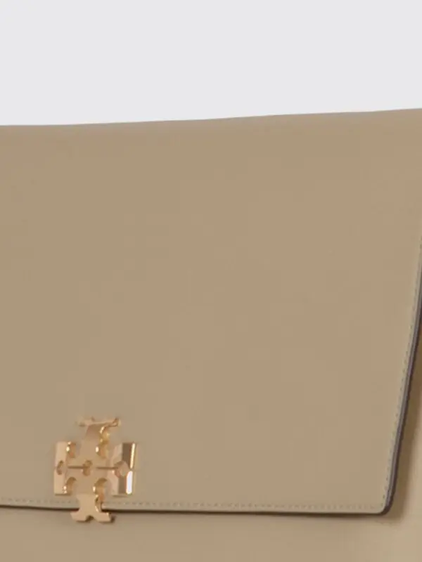 Tory Burch Charlie Large Smooth Leather Shoulder Bag - Grey