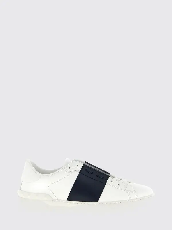 Valentino Garavani Open Calf Leather Sneakers With Contrasting Band - White 1