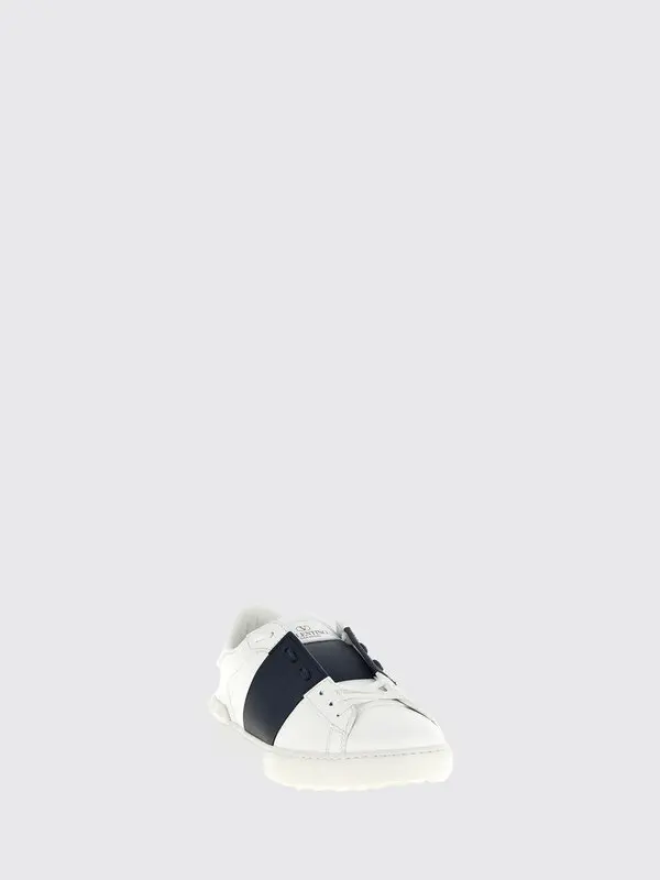 Valentino Garavani Open Calf Leather Sneakers With Contrasting Band - White 1
